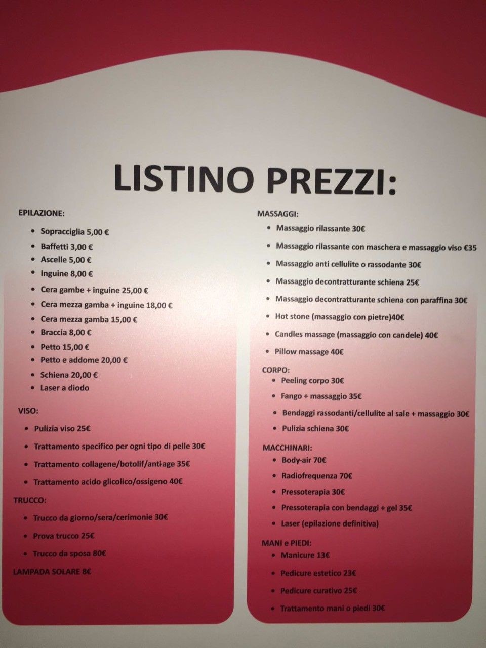 Listino Prezzi